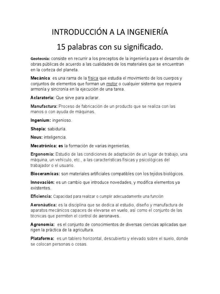 15 Palabras Con Su Significado | PDF