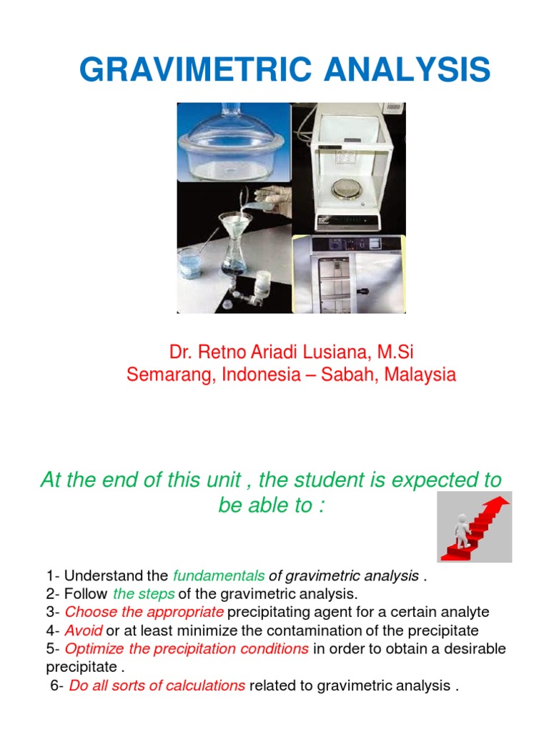 GRAVIMETRIC ANALYSIS TECHNIQUES | PDF | Precipitation (Chemistry ...