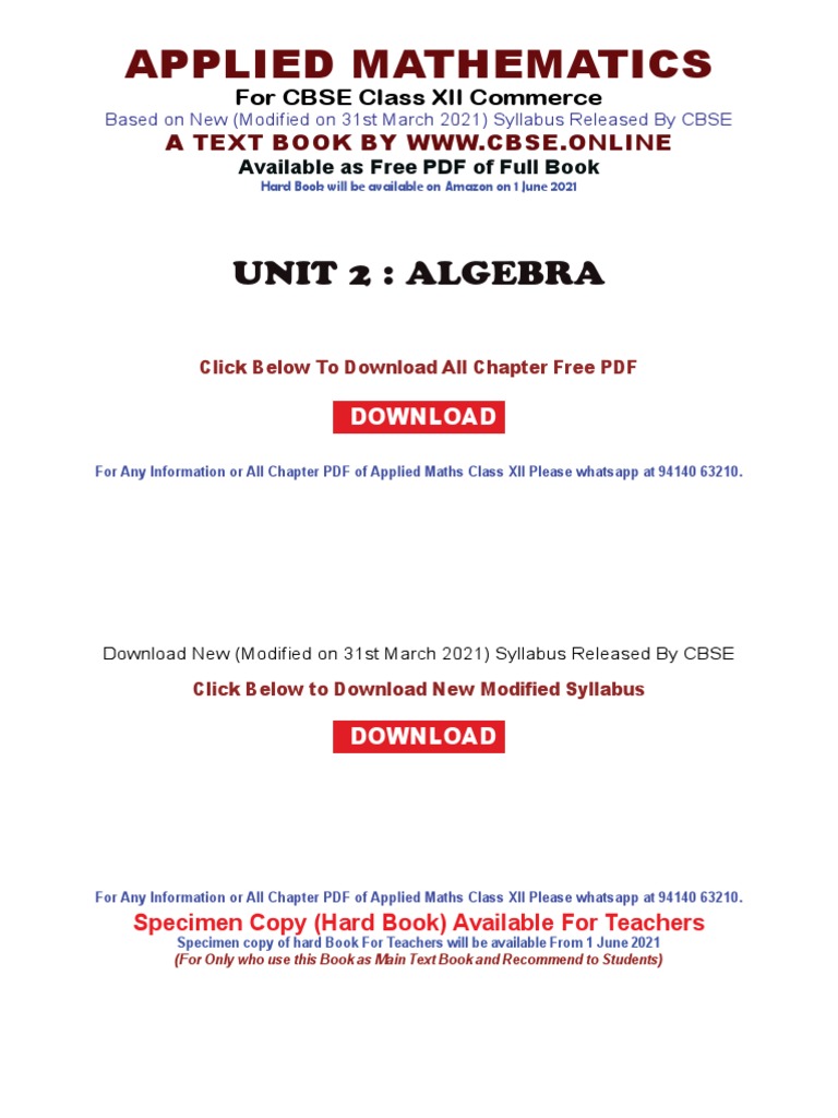 Algebra (Tuition) | PDF | Matrix (Mathematics) | Algebra