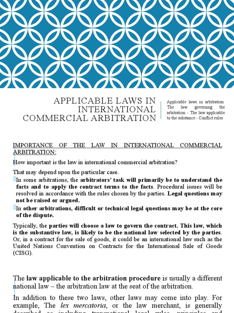 Applicable Laws in Arbitration | PDF | Arbitration | Jurisdiction
