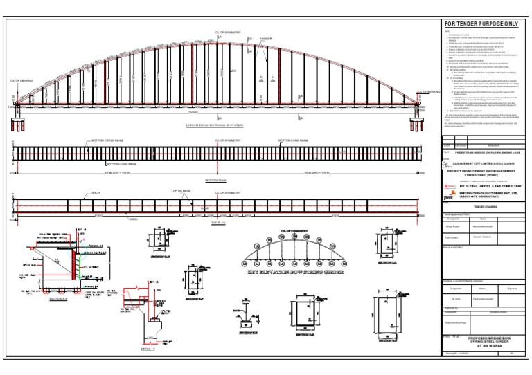 001.gad Bow String Steel Bridge 200 M Span | PDF | Construction | Welding