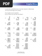 Cryptarithms Worksheet New PDF | PDF