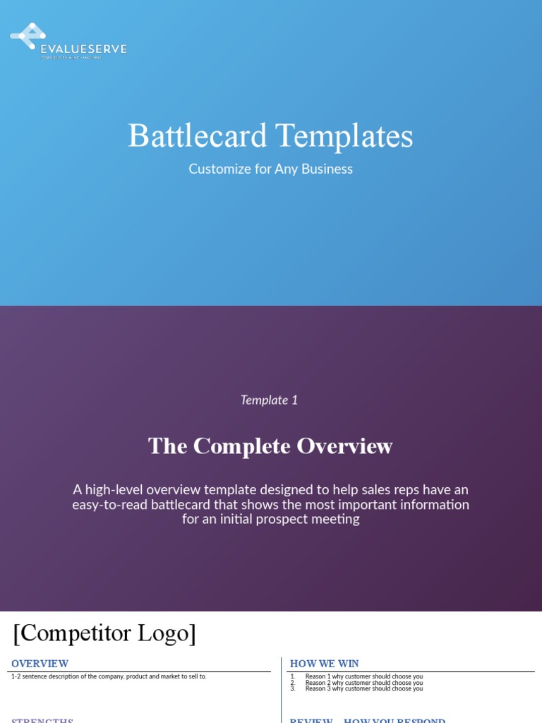 Battlecard Templates: Customize For Any Business | Download Free PDF ...