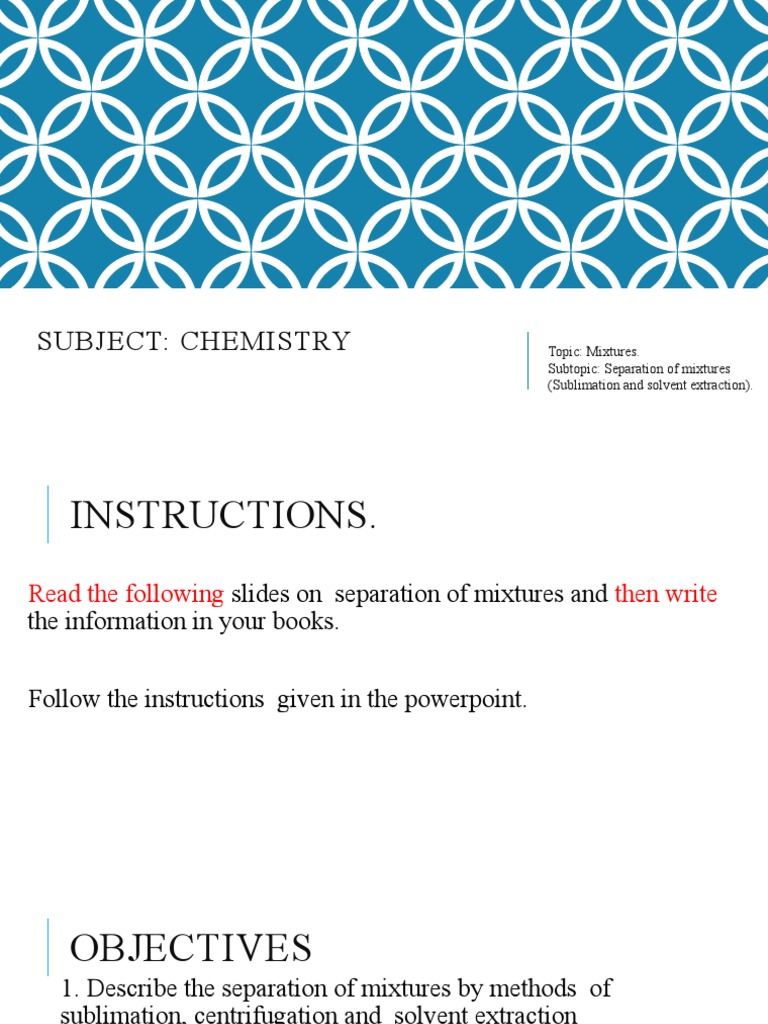 Sublimation in Mixture Separation | PDF