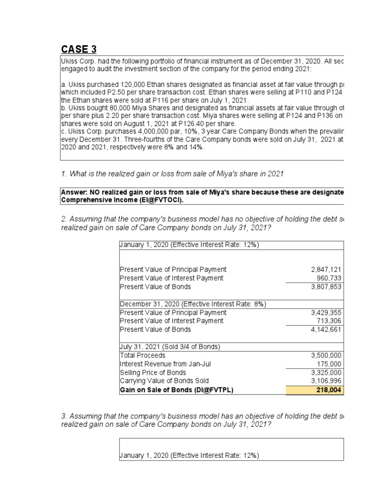 Case 3 | PDF | Interest | Bonds (Finance)