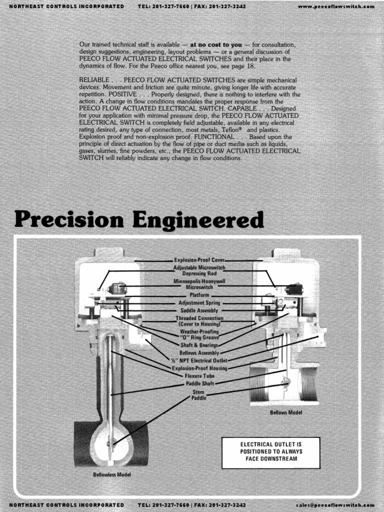 Peeco Flow Switch | PDF | Pipe (Fluid Conveyance) | Switch