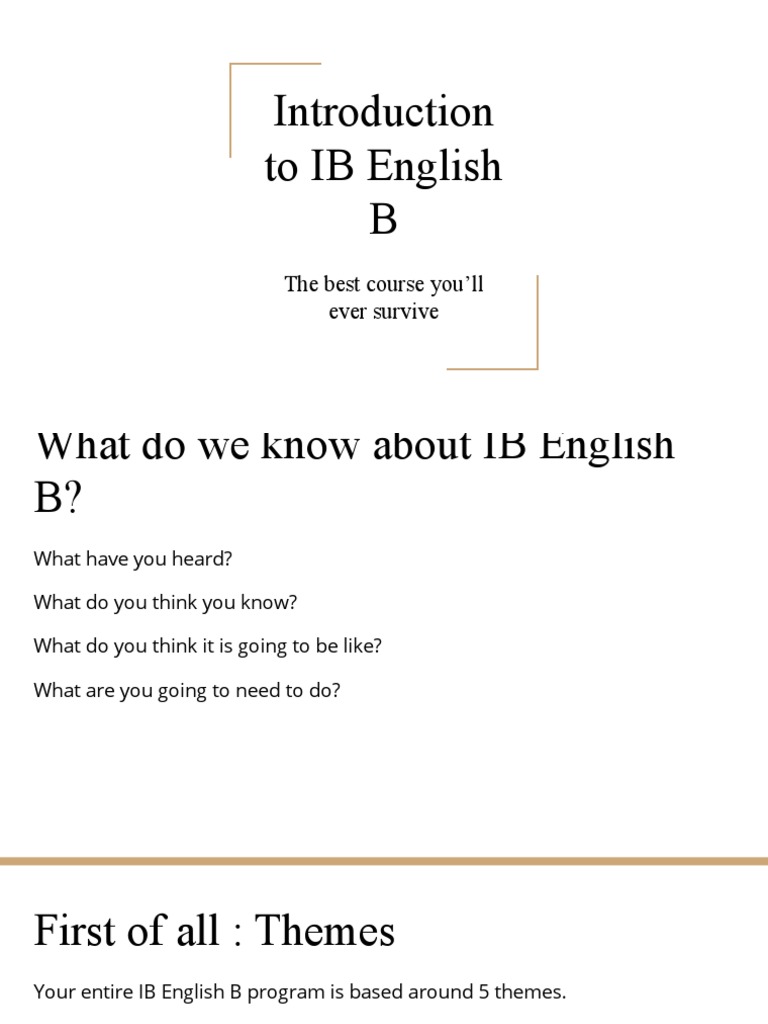 Key Themes in IB English B | PDF