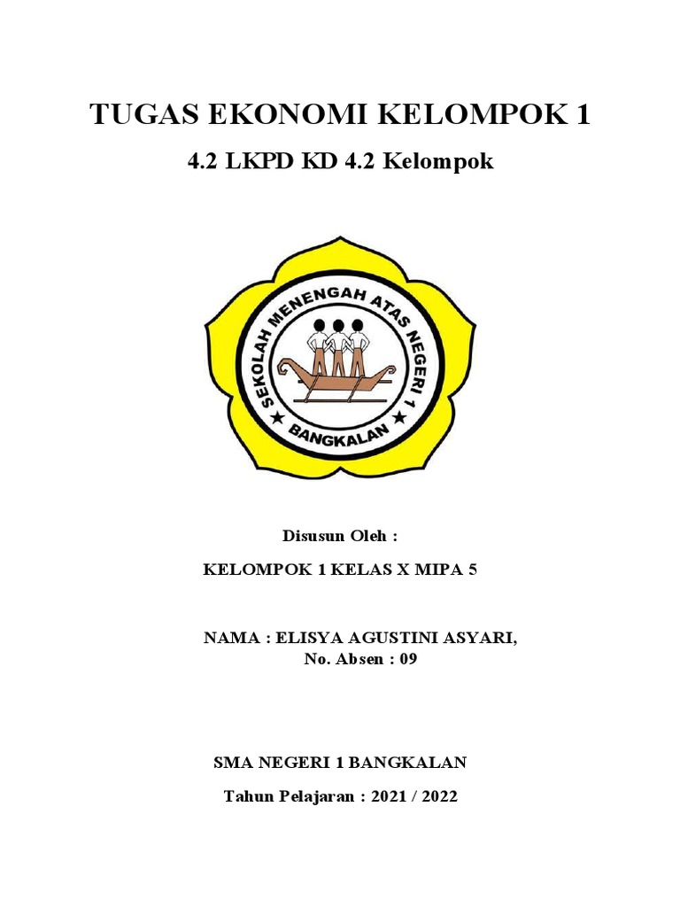 Tugas Ekonomi KD 4.2 LKPD (Kelompok Elisya A. A.-X Mipa 5-No. Absen 9) | PDF | Bisnis
