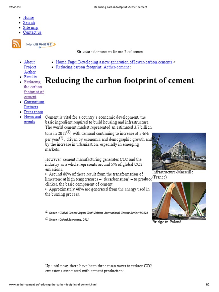 Reducing Carbon Footprint - Aether-Cement | PDF | Cement | Carbon Footprint