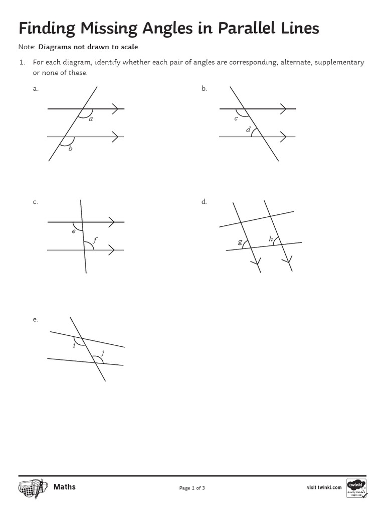 t3 M 4747 Finding Missing Angles in Parallel Lines Worksheet English - Ver - 2 | PDF | Triangle ...