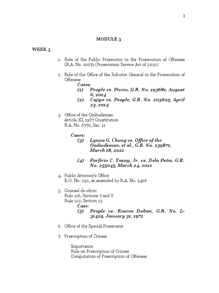 Crim Pro-Module 3 | PDF | Prosecutor | Acquittal