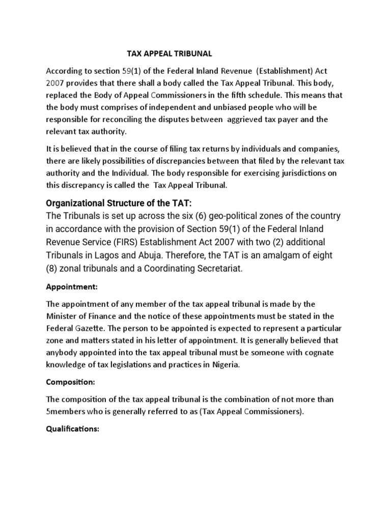 Tax Appeal Tribunal 2 | PDF | Tribunal | Taxes