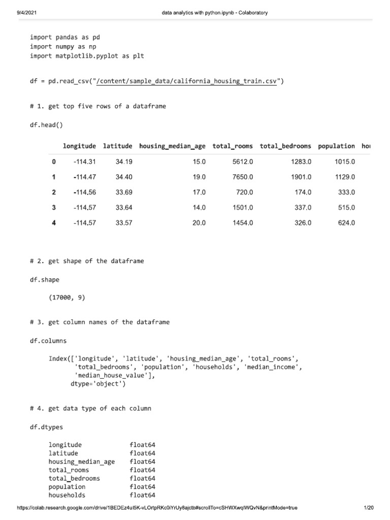 Data Analytics With Python-Nptel | PDF