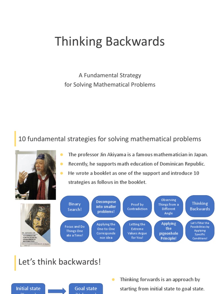 Thinking Backwards: A Fundamental Strategy For Solving Mathematical ...