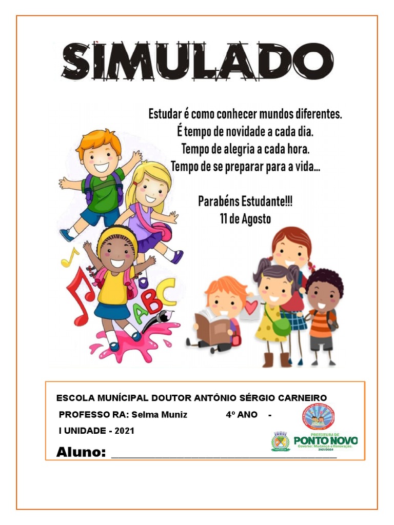 Capa Simulado 2021 I Unidade | PDF