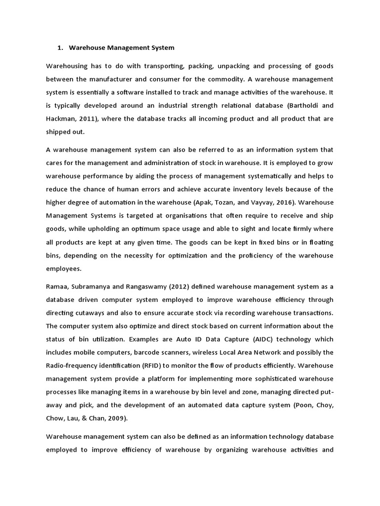 Warehouse Management System | PDF | Warehouse | Business