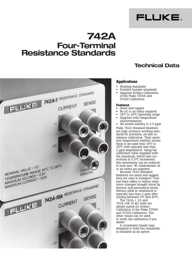 Fluke 742A | PDF | Resistor | Calibration