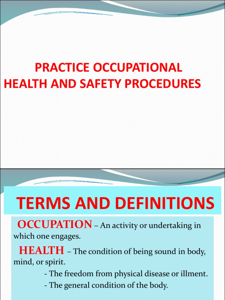 Practice Occupational Health & Safety Procedures | PDF | Occupational ...