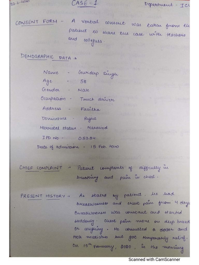 Case Study (Pneumonia) | PDF