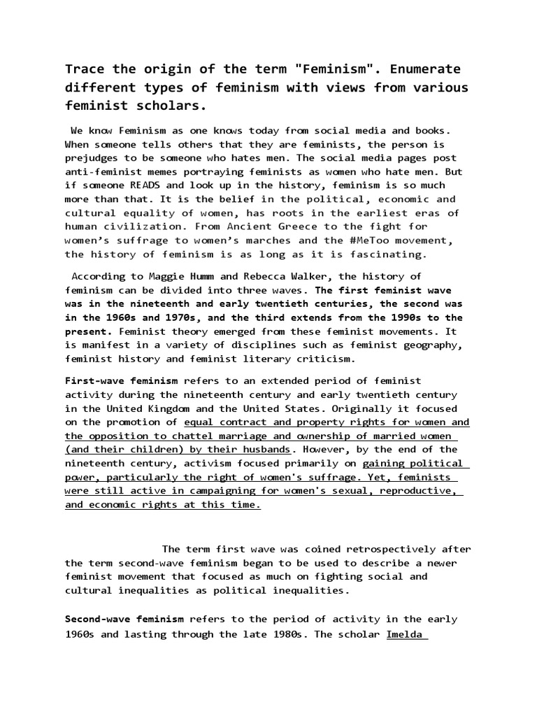 Tracing The Origins And Evolution Of Feminist Thought An Examination