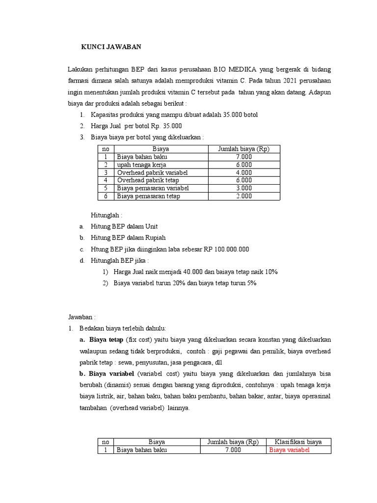 Pembahasan BEP | PDF