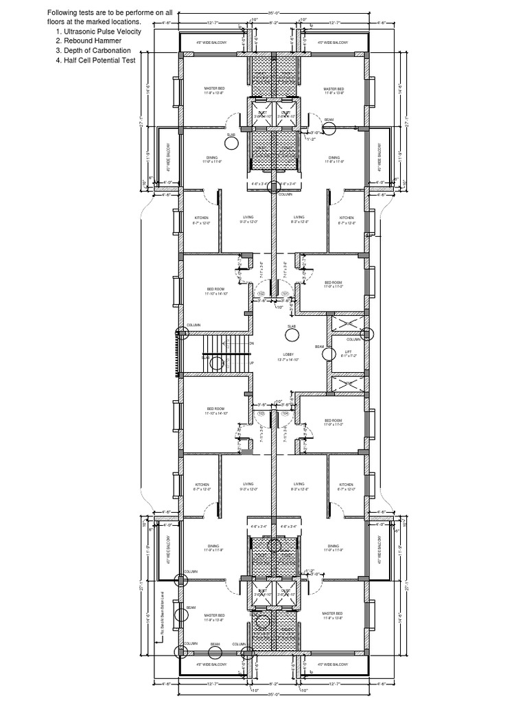 Floor Plan and Testing Overview | PDF | Building Engineering