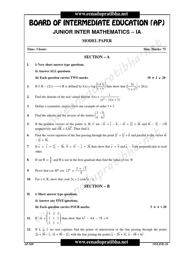 Mathematics 1a 1 Pdf Matrix Mathematics Trigonometric Functions