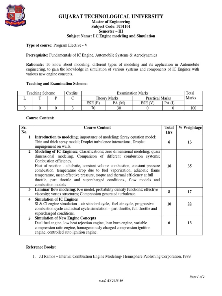 I.C.Engine Modeling and Simulation | PDF | Engines | Combustion