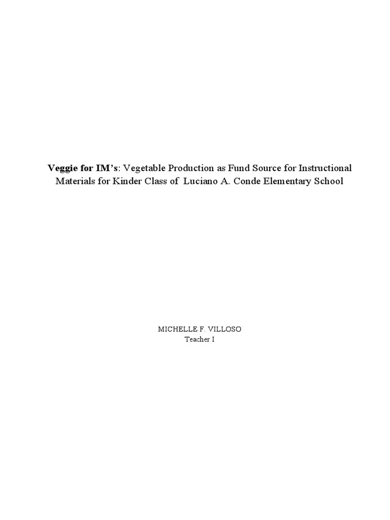 Igp Proposal-Villoso M. | PDF | Weed | Vegetables