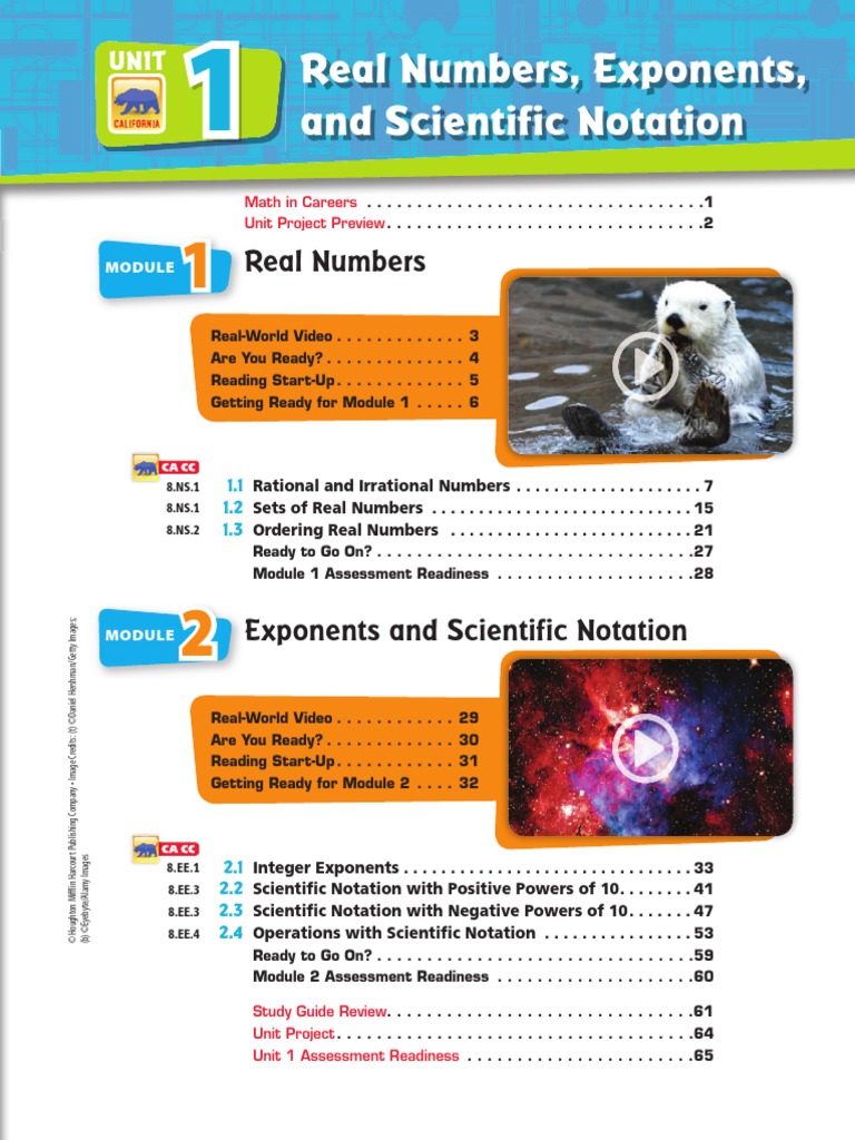 Real Numbers, Exponents, and Scientific Notation | PDF | Mathematical ...