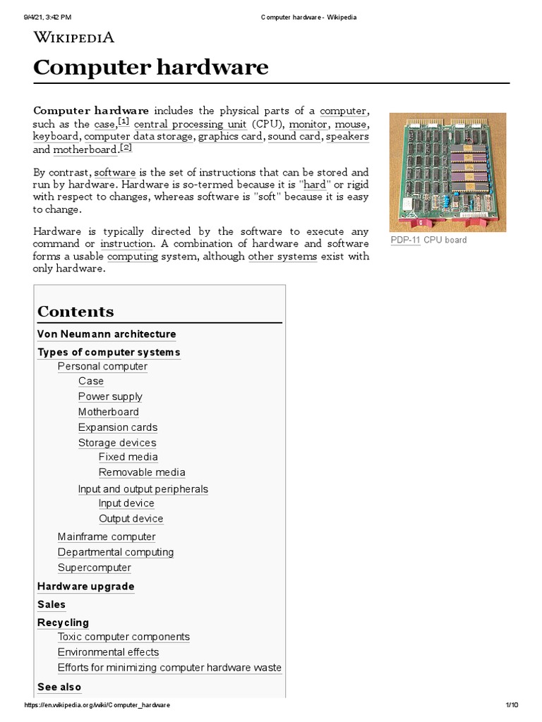 Computer Hardware - Wikipedia | PDF | Computer Hardware | Random Access ... Computer Hardware - Wikipedia | PDF | Computer Hardware | Random Access ...