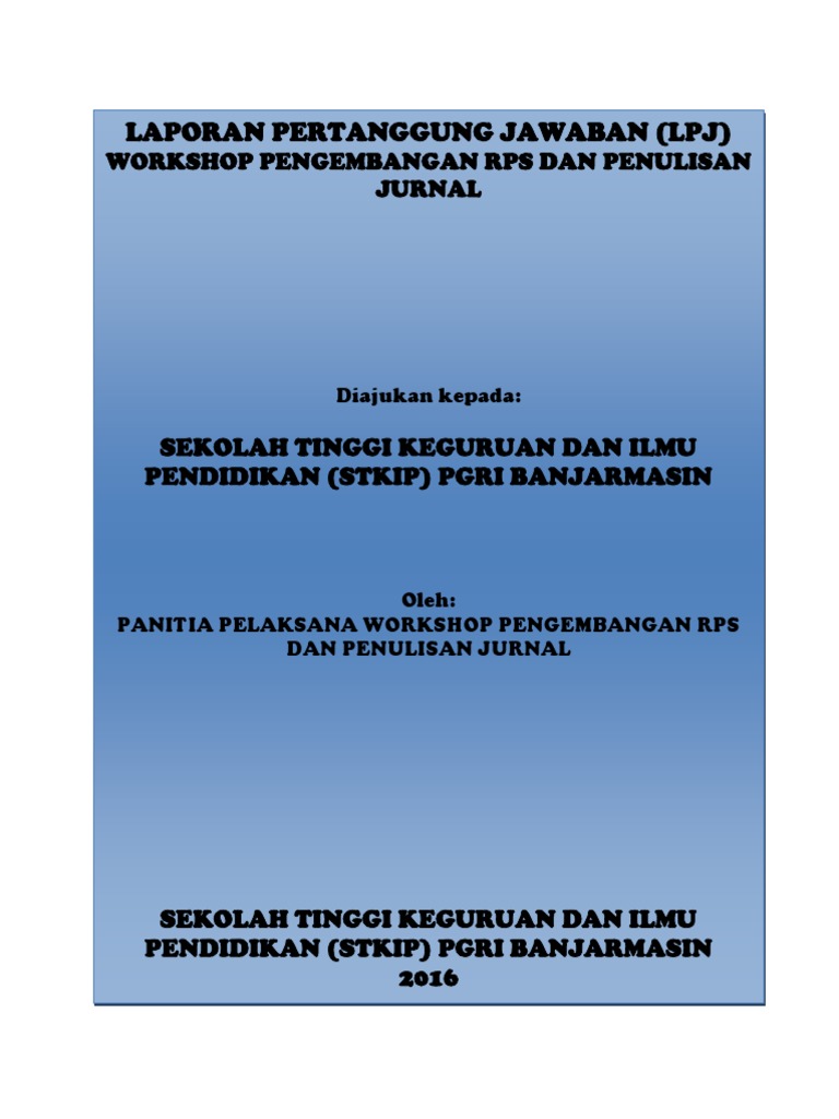LPJ Workshop RPS dan Penulisan Jurnal | PDF | Karier & Perkembangan | Seni