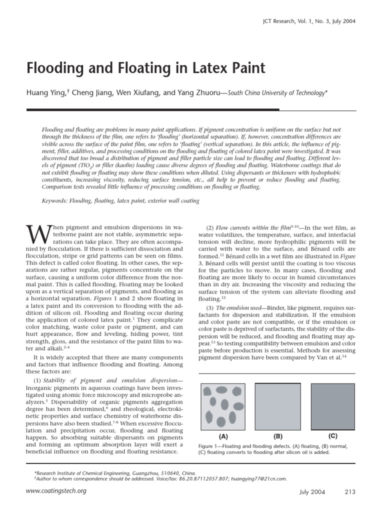 Flooding & Floating | PDF | Paint | Emulsion