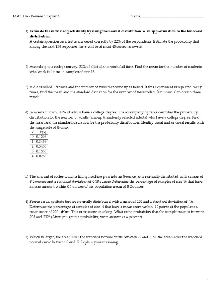 Chap4 7 Mix f07 | PDF | Normal Distribution | Mean