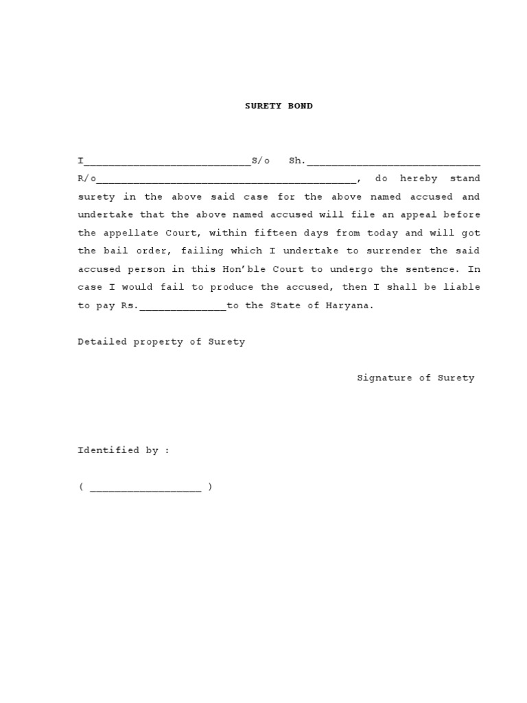 Surety Bond Agreement Template | PDF