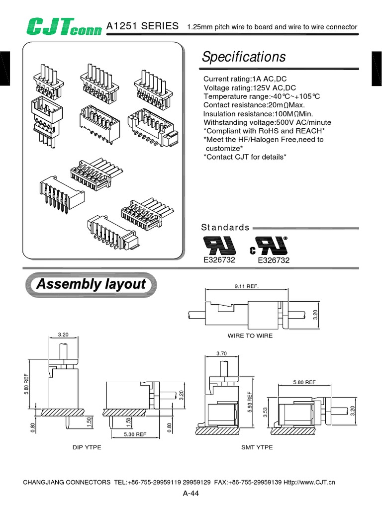 Specifications: A1251 SERIES | PDF | Electrical Connector | Bronze