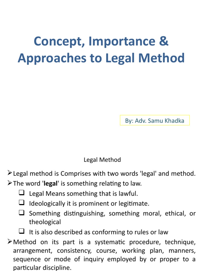 Understanding Legal Method and Its Importance | PDF | Philosophical ...