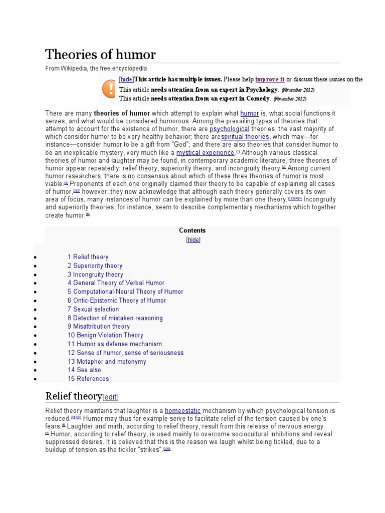 Theories of Humor | PDF | Mental Processes | Psychology
