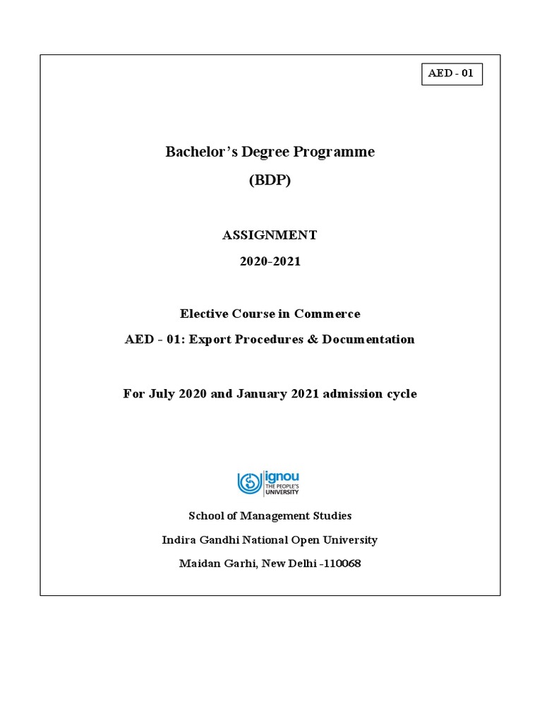 Bachelor's Degree Programme (BDP) : Assignment 2020-2021 | PDF | Insurance