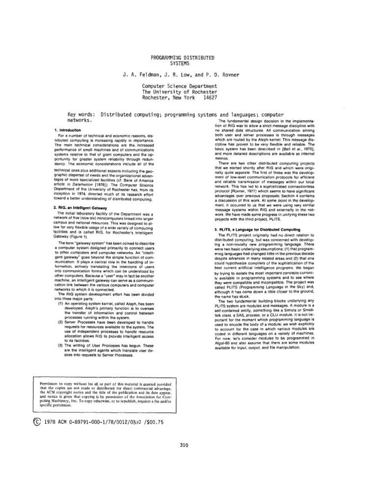 Programming Distributed Systems P310 Feldman Pdf Kernel Operating System Operating System