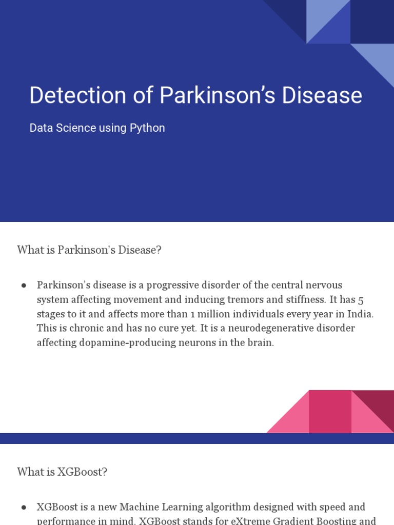 Detection of Parkinson's Disease: Data Science Using Python | PDF | Machine Learning | Computer ...
