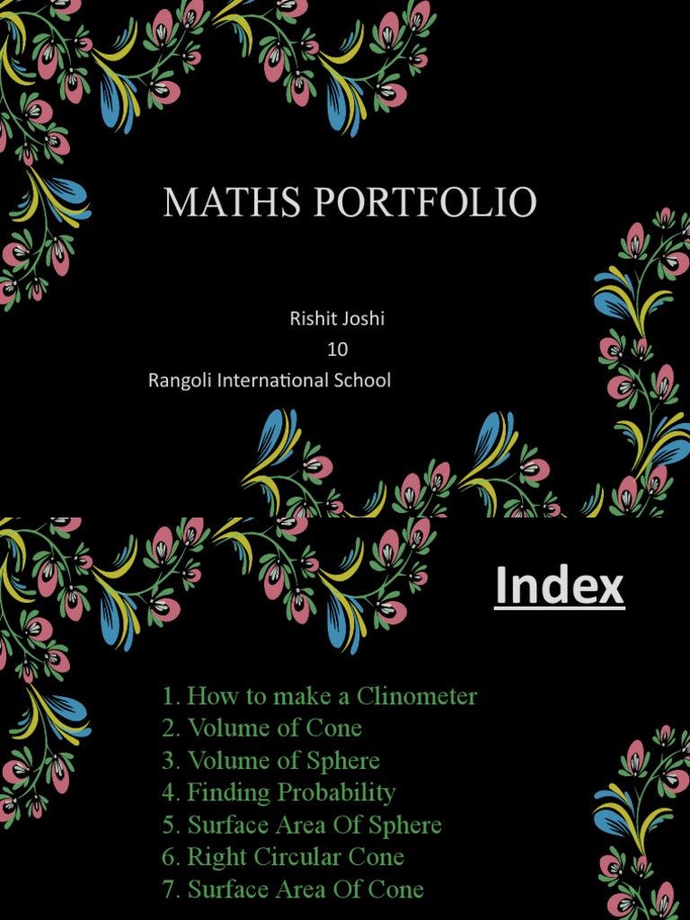 Maths Portfolio: Rishit Joshi 10 Rangoli International School | PDF