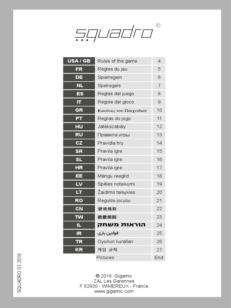 Gigamic Squadro Rules Web 01-2019 | PDF