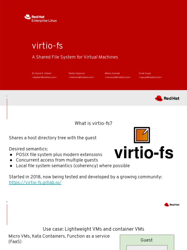 Virtio-Fs - A Shared File System For Virtual Machines | PDF | Virtual Machine | File System