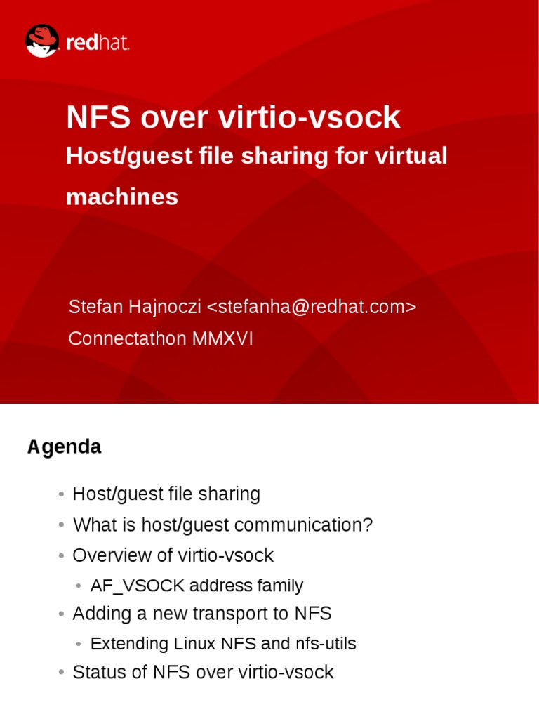 NFS Over Virtio-Vsock: Host/guest File Sharing For Virtual Machines | PDF | Network Socket ...