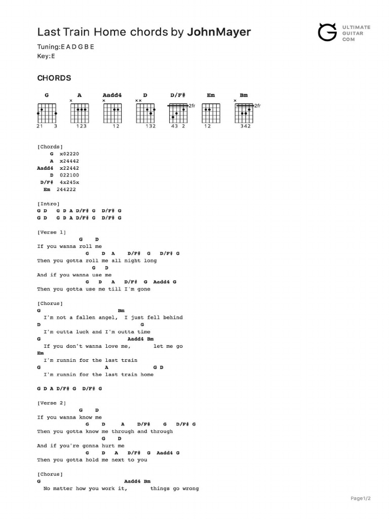 Last Train Home Chords | PDF