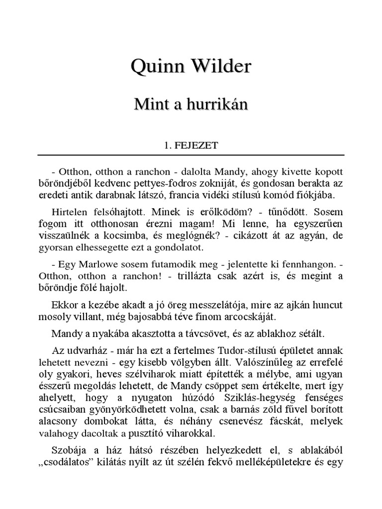 Quinn Wilder - Mint A Hurrikán | PDF