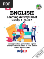 English: Quarter 4 - Module 1: Using Appropriate Grammatical Signals or ...