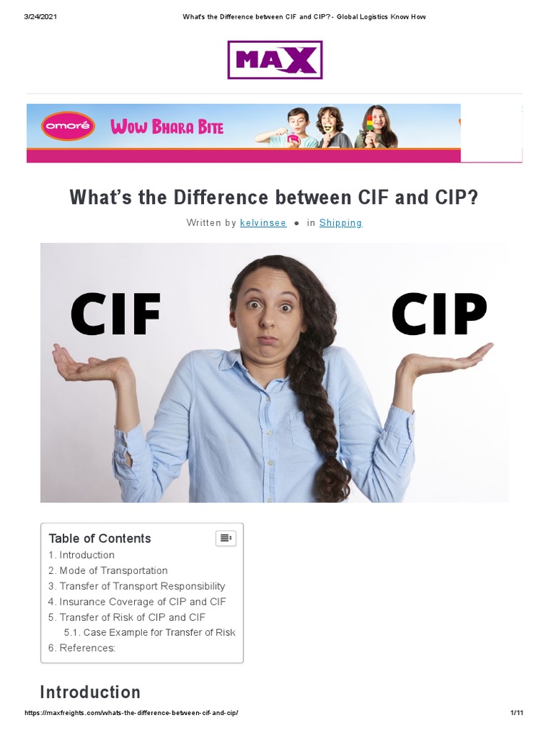 What's The Difference Between CIF and CIP - Global Logistics Know How ...