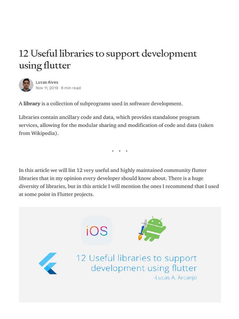 12 Useful Libraries To Support Development Using Flutter - by Lucas ... 12 Useful Libraries To Support Development Using Flutter - by Lucas ...